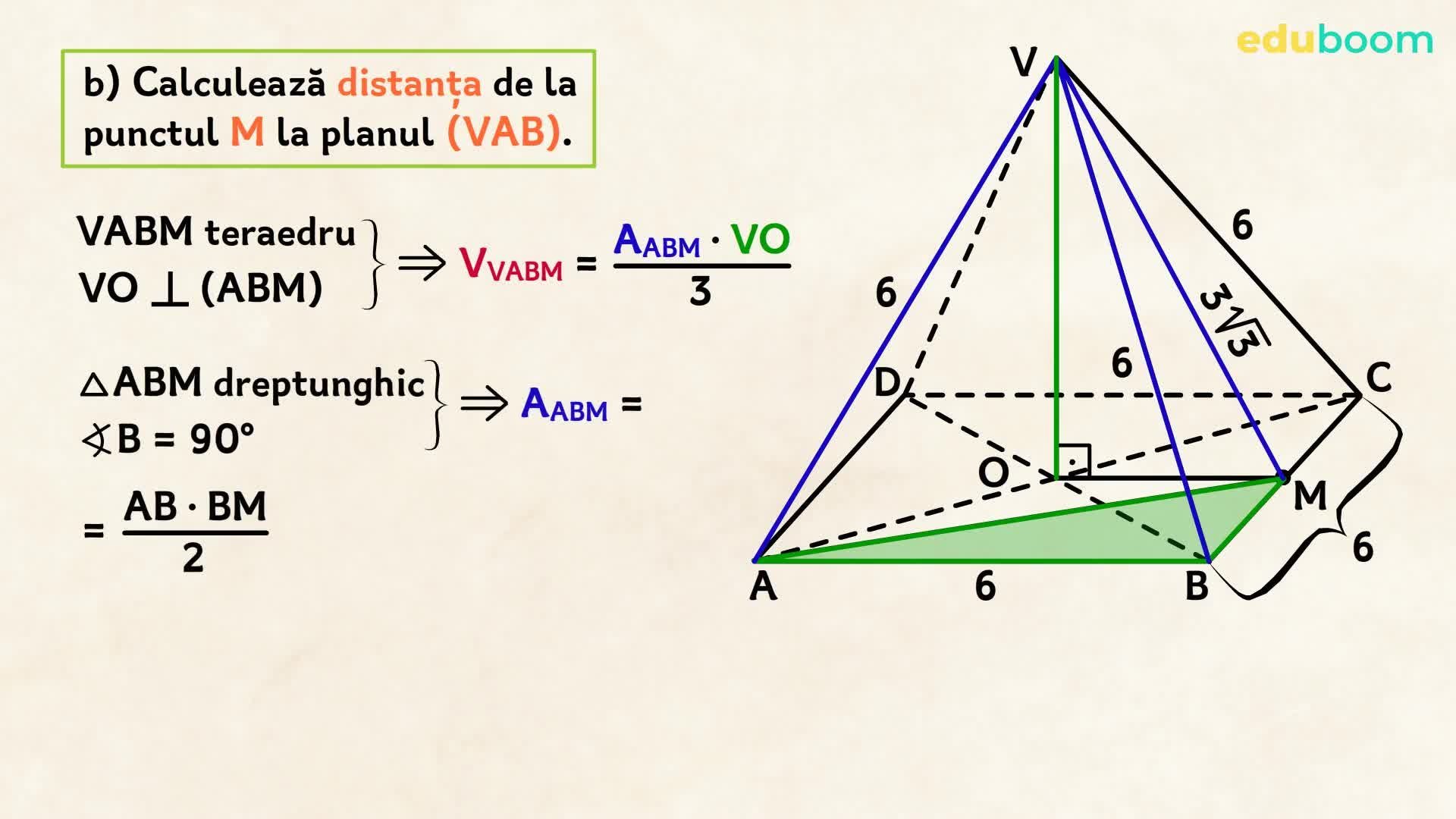Test antrenament 7. Partea III. Geometrie. Matematica clasa a 8-a