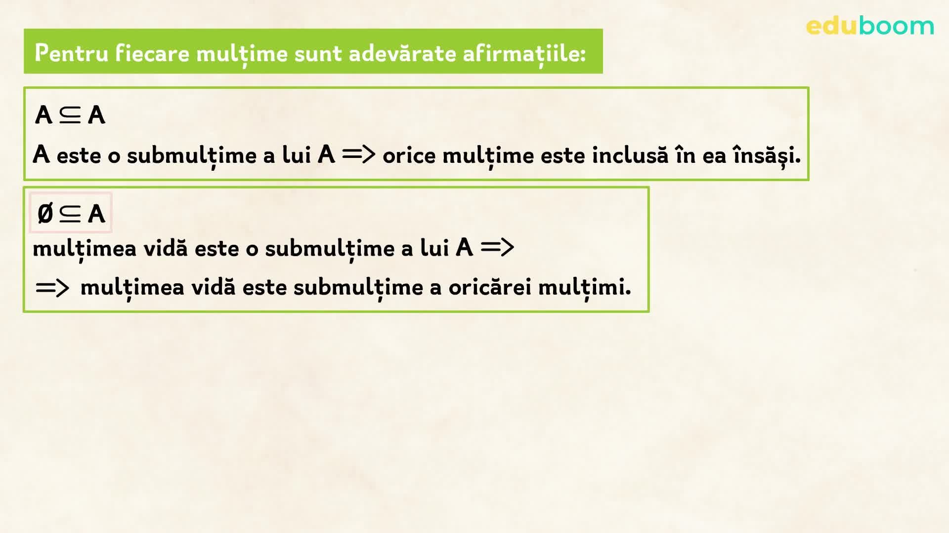 Lectie videо: Relații între mulțimi. Matematica, clasa a 6-a