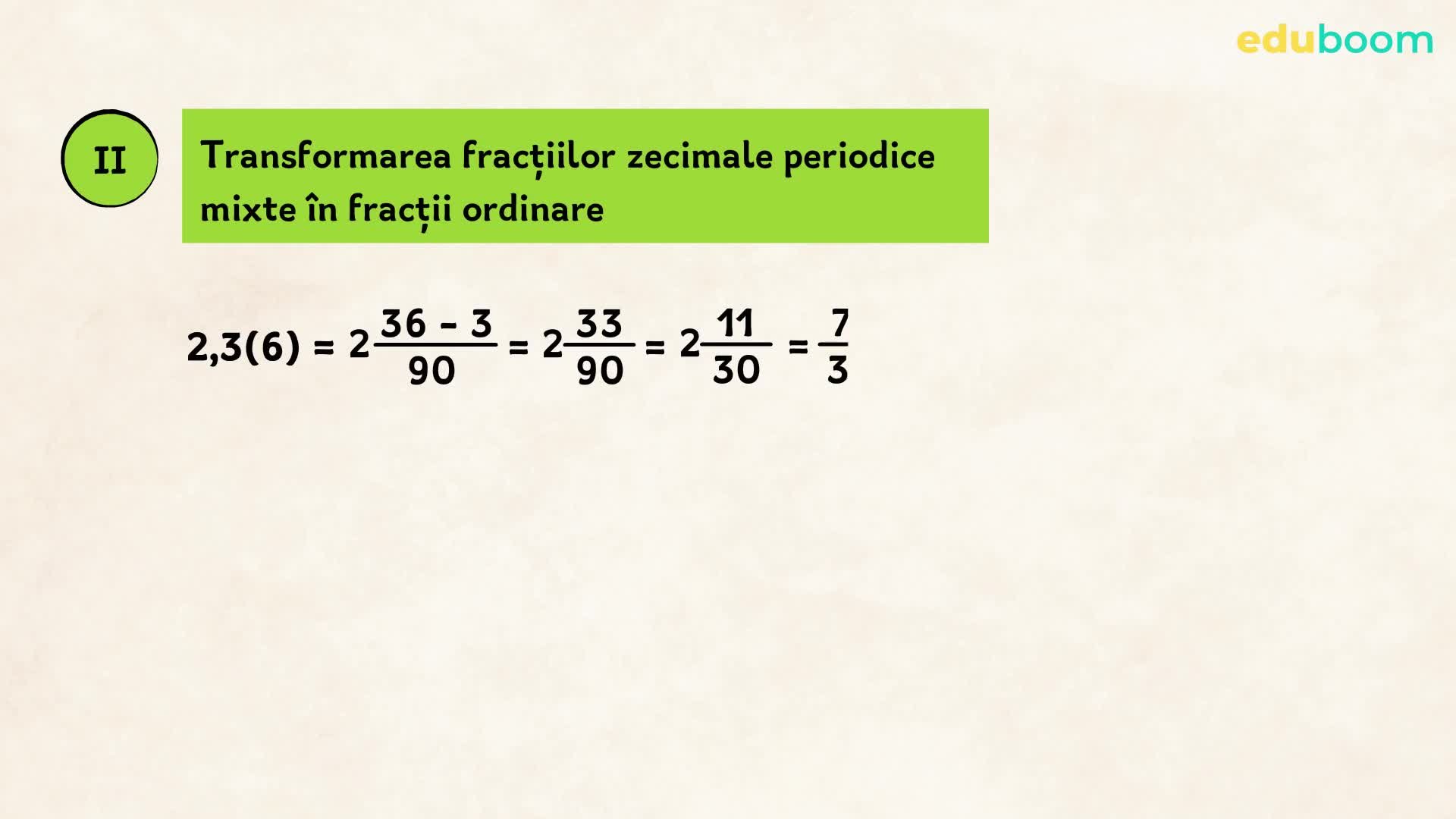 Transformarea fracțiilor zecimale periodice în fracții ordinare ...