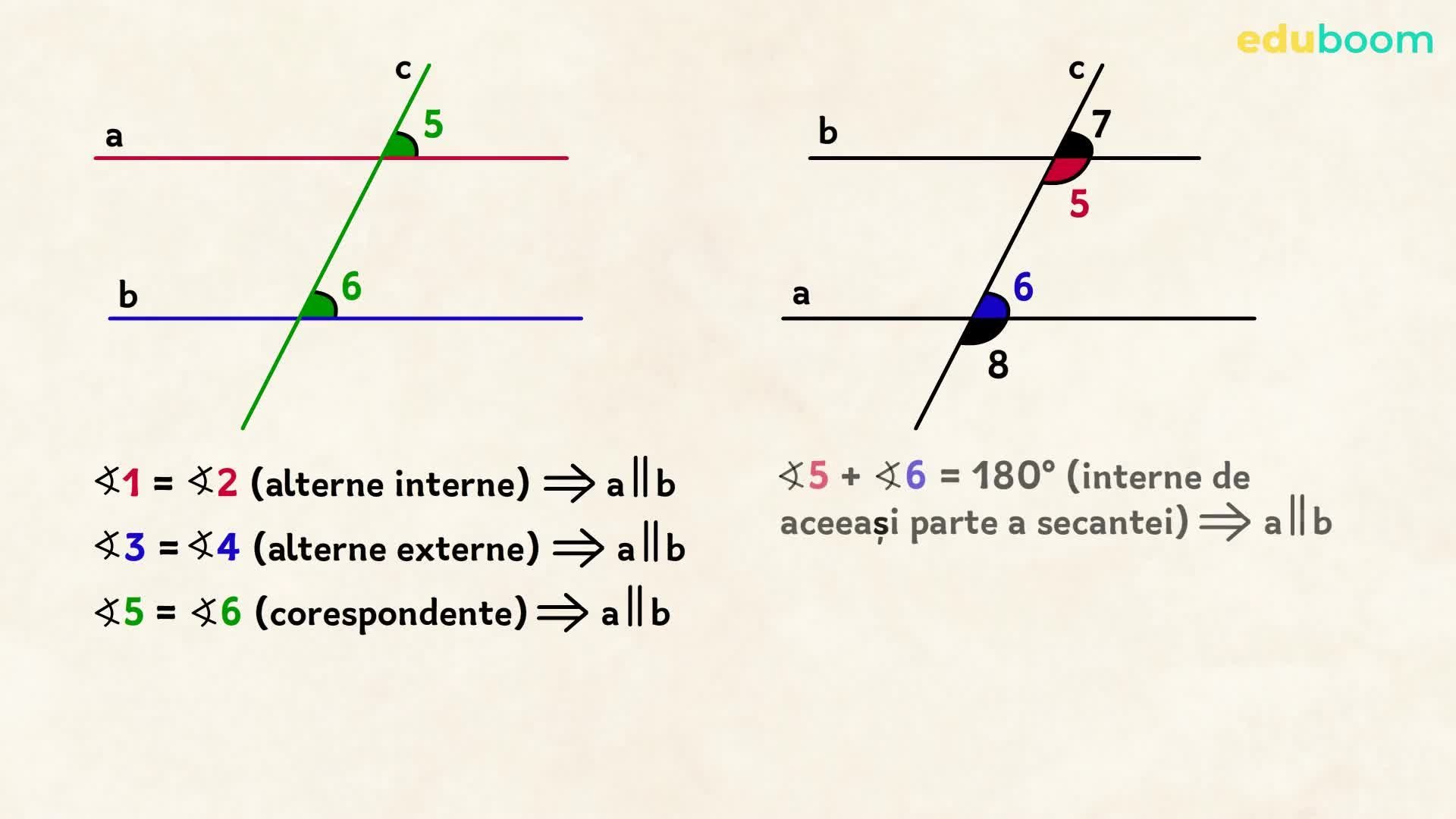 Criterii de paralelism. Partea I. Matematica clasa a 6-a