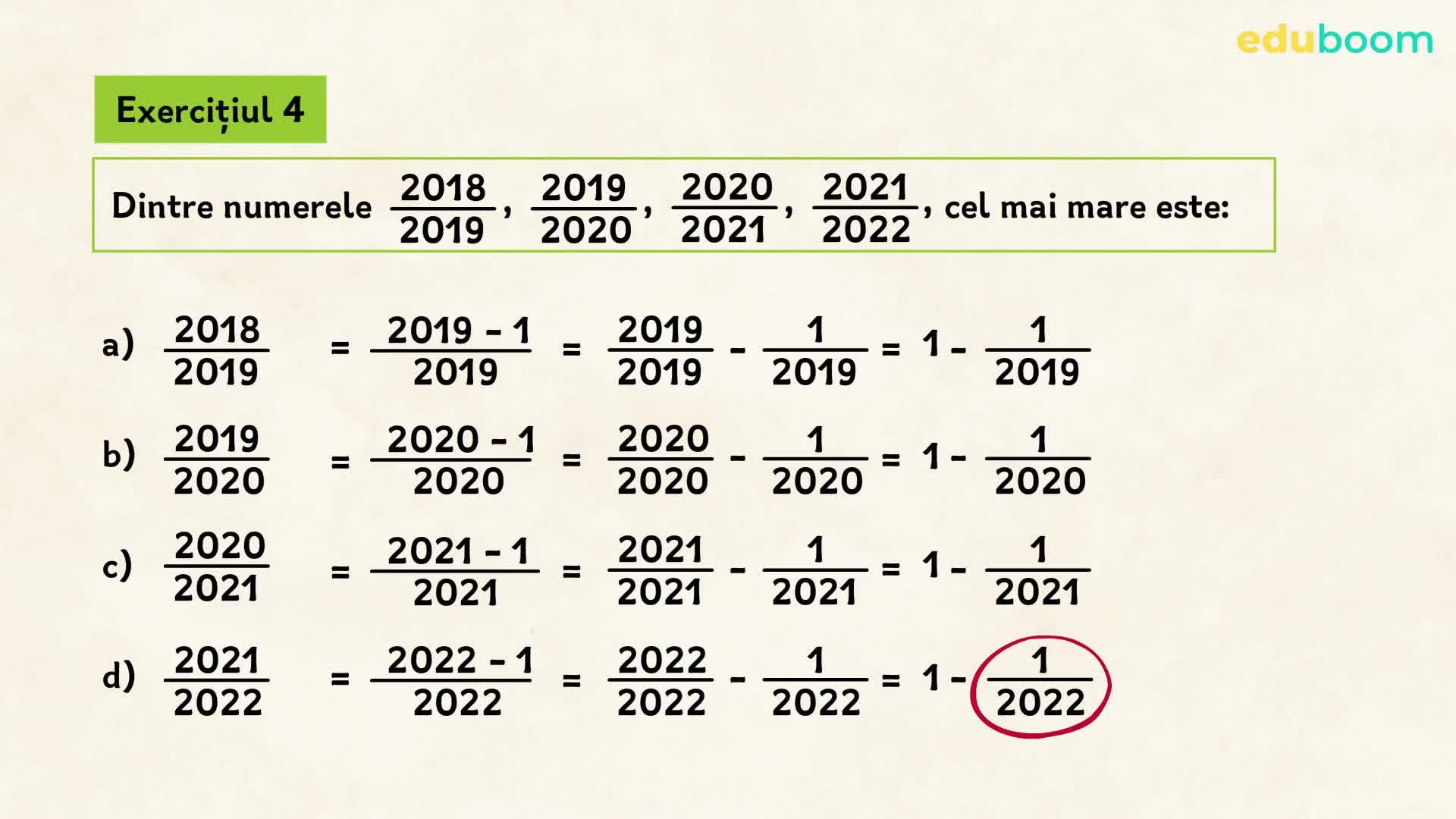 Test antrenament 5. Partea I. Matematica clasa a 8-a