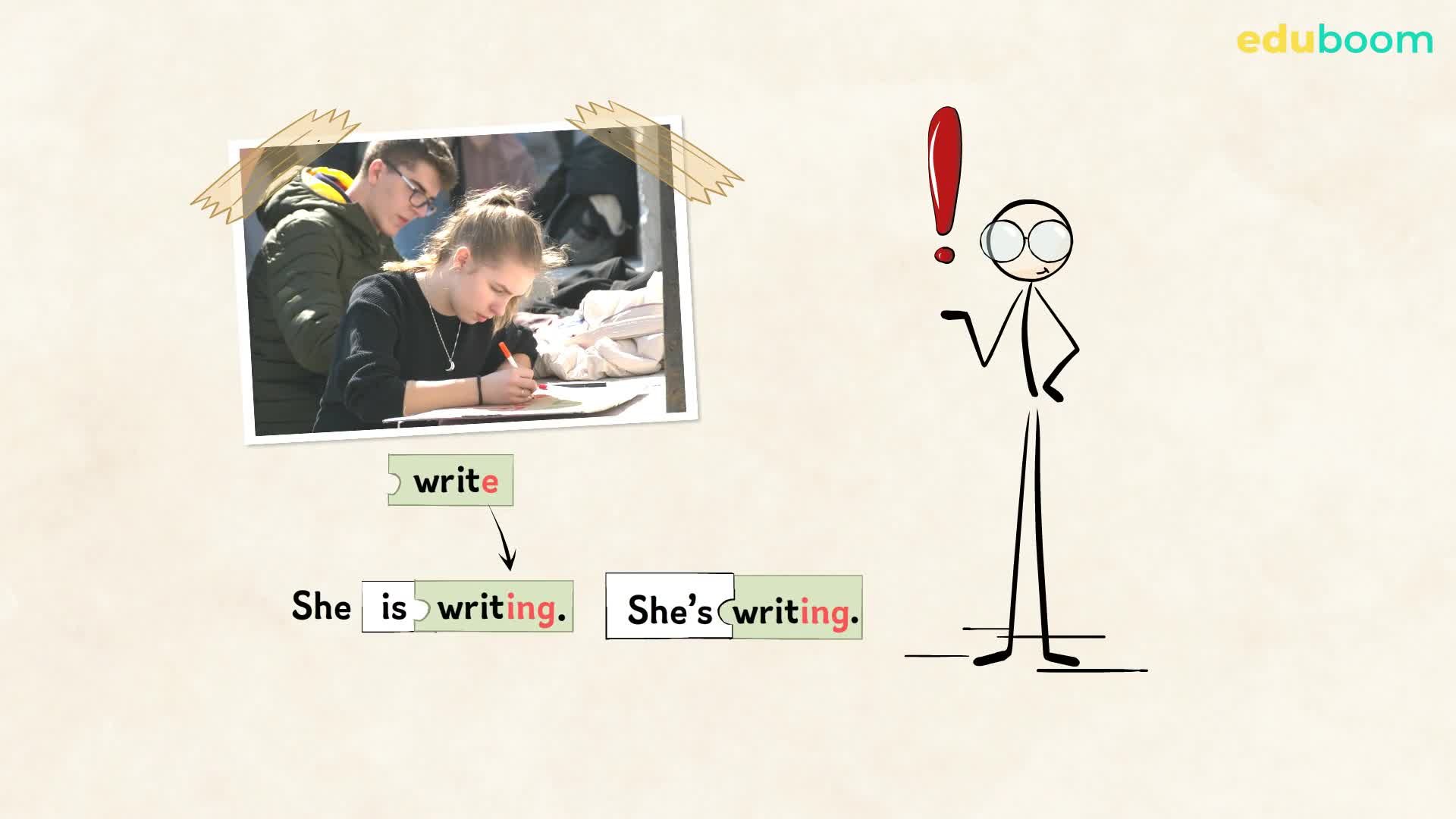 Present Continuous. Positive sentences. Limba engleză în engleză nivel A0