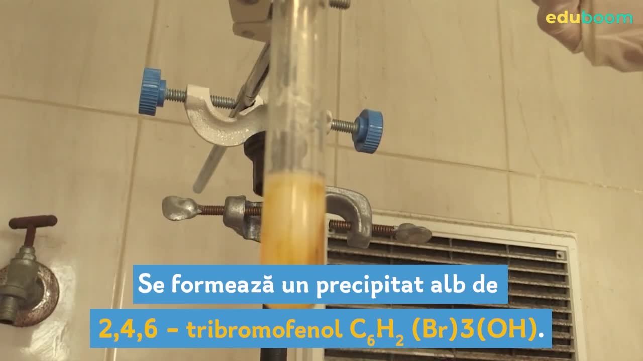 Decolorarea apei de brom cu fenol. Chimie clasa a 10-a