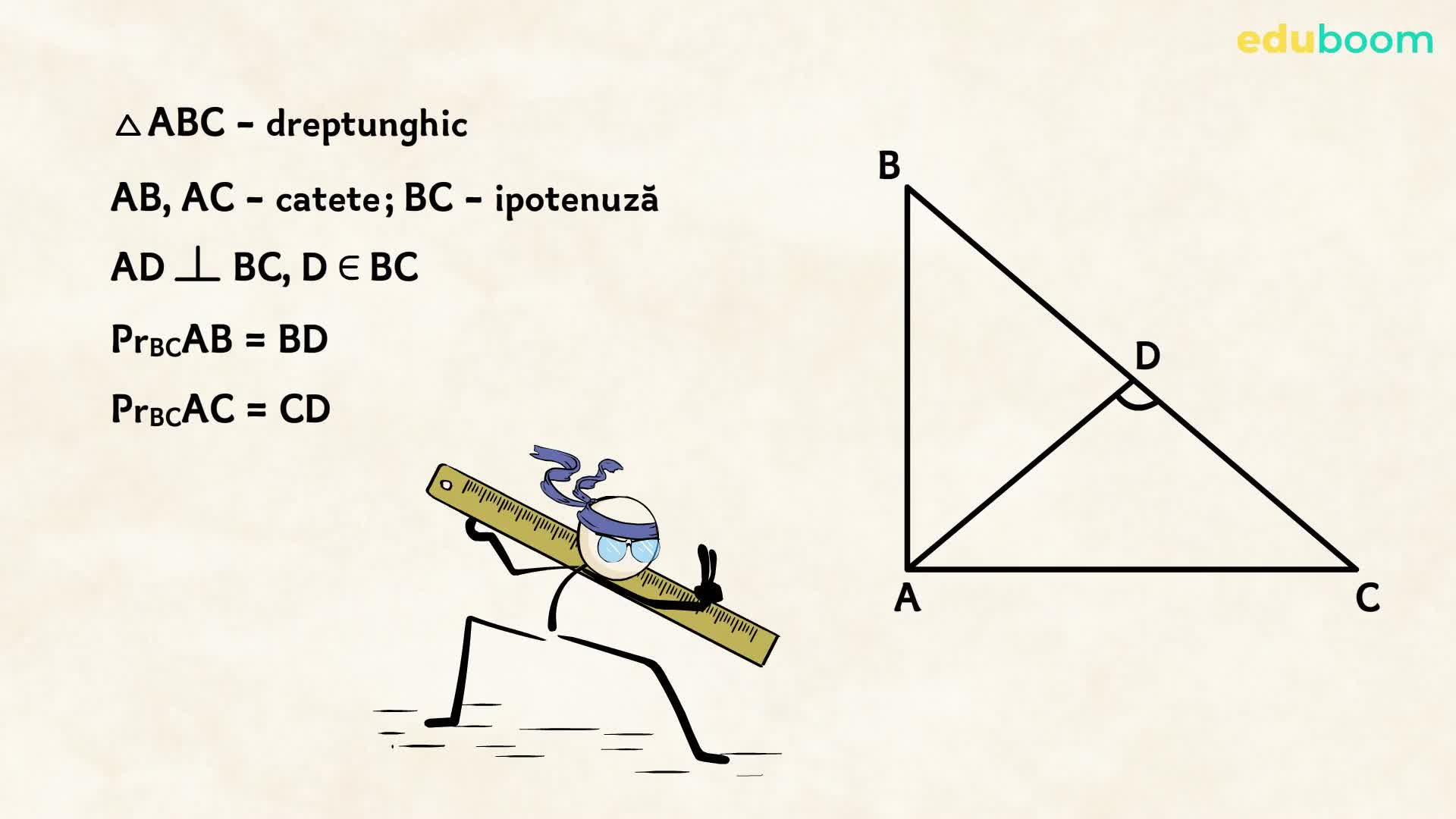 Teorema înălțimii. Matematica clasa a 7-a