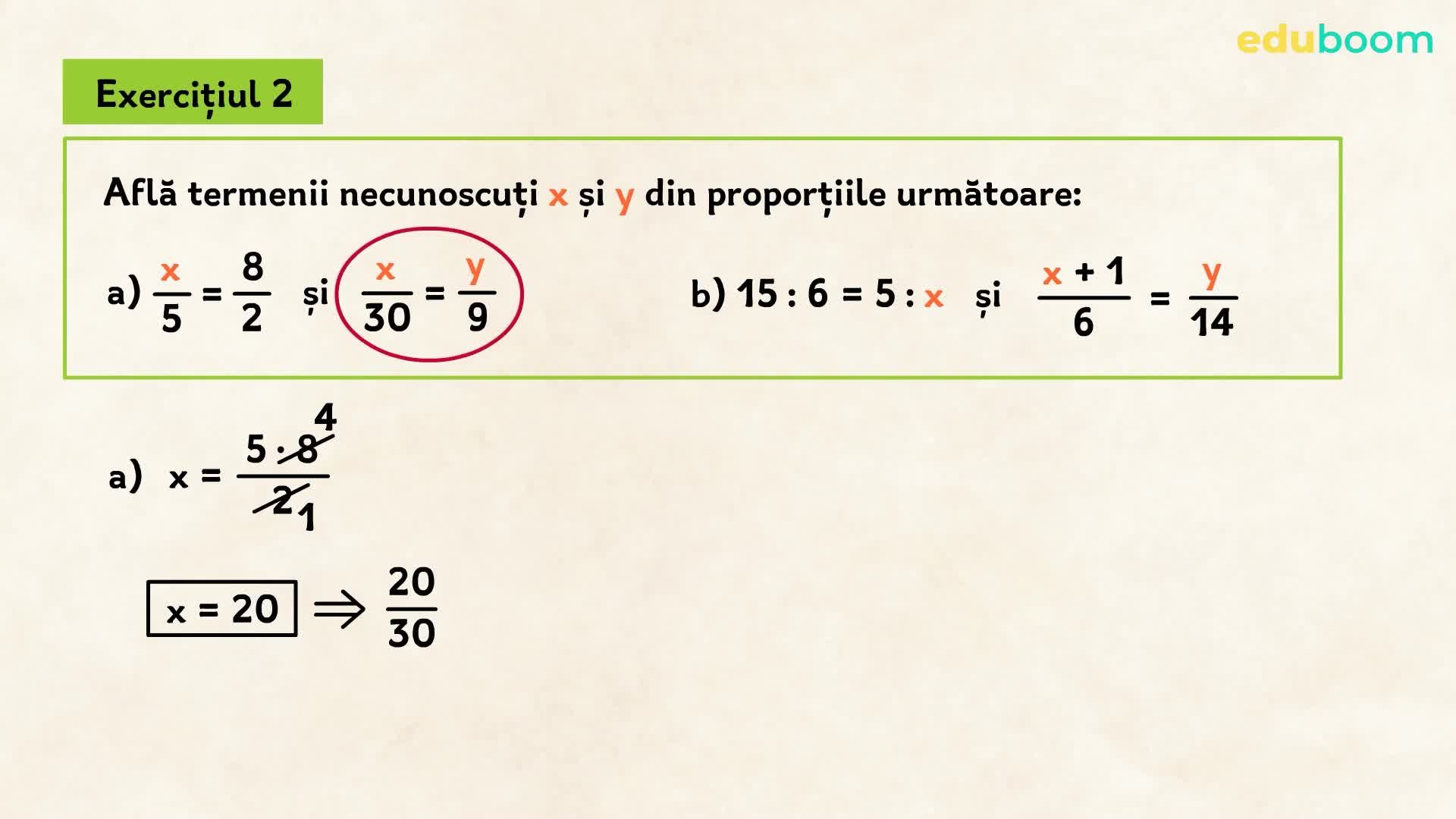 Proporții. Exerciții. Matematica, clasa a 6-a