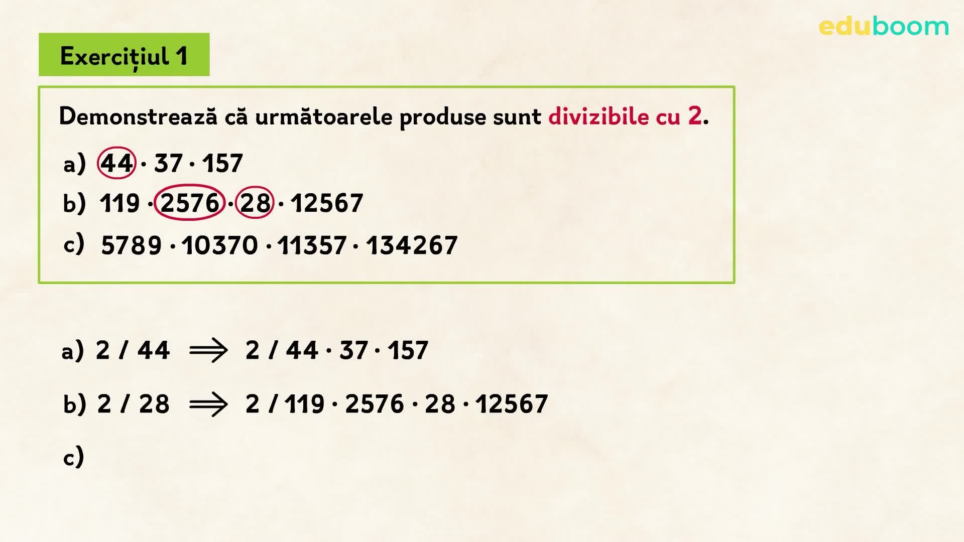 Proprietăți ale divizibilității în N. Matematica, clasa a 6-a