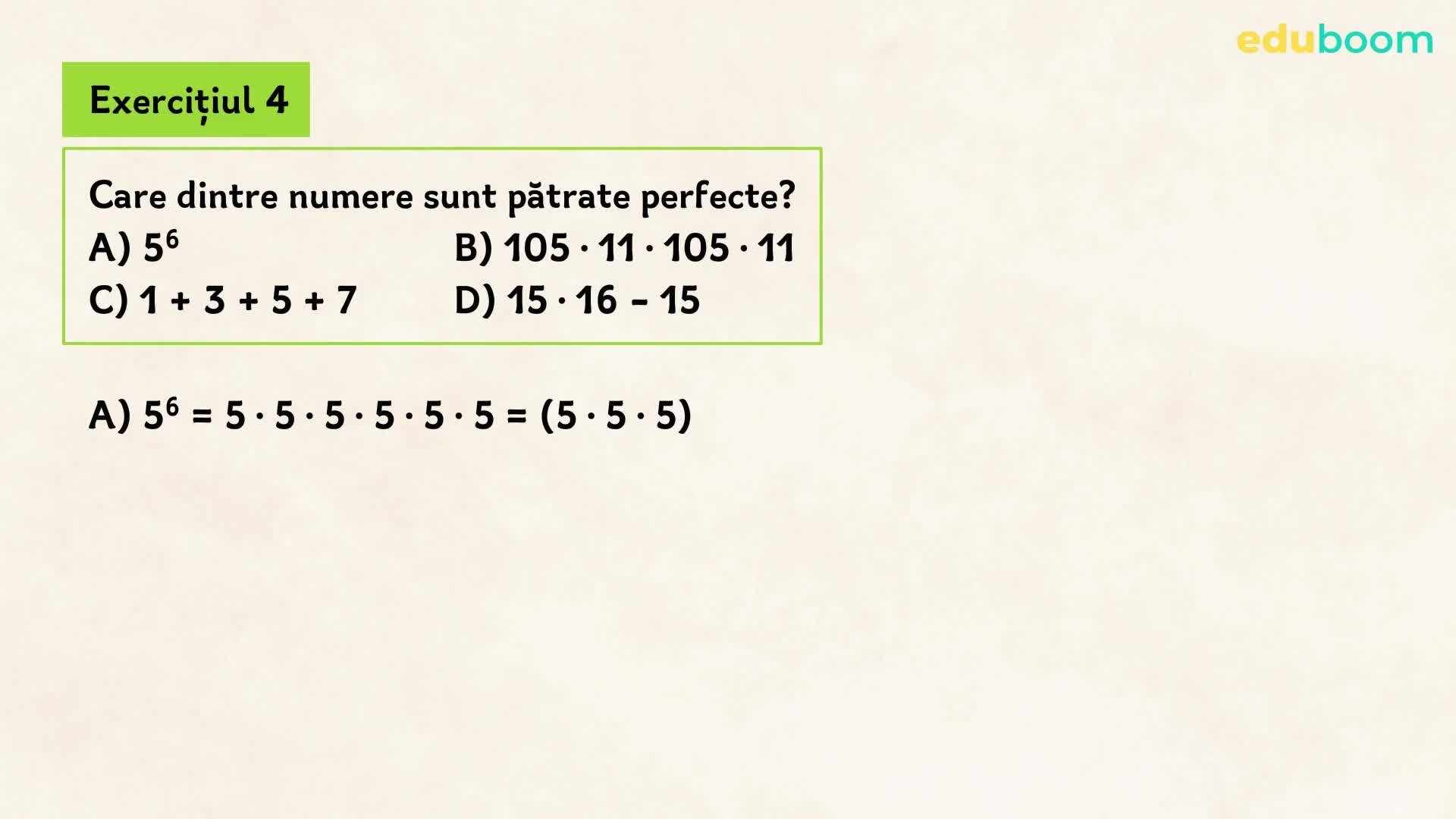 Pătratul unui număr natural. Matematica, clasa a 5-a