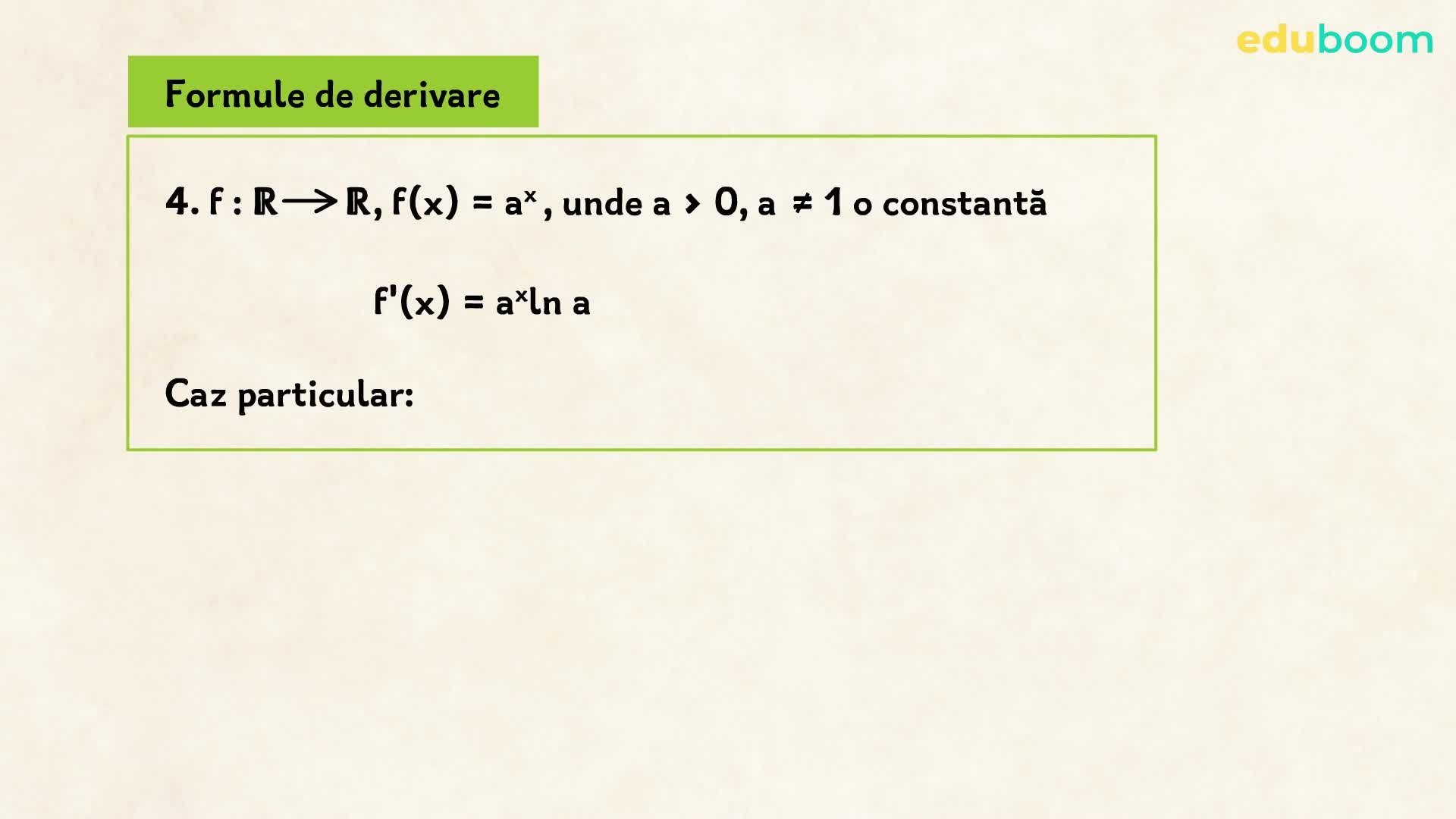 Derivata unei funcții. Formule de derivare. Recapitulare M2M3 ...