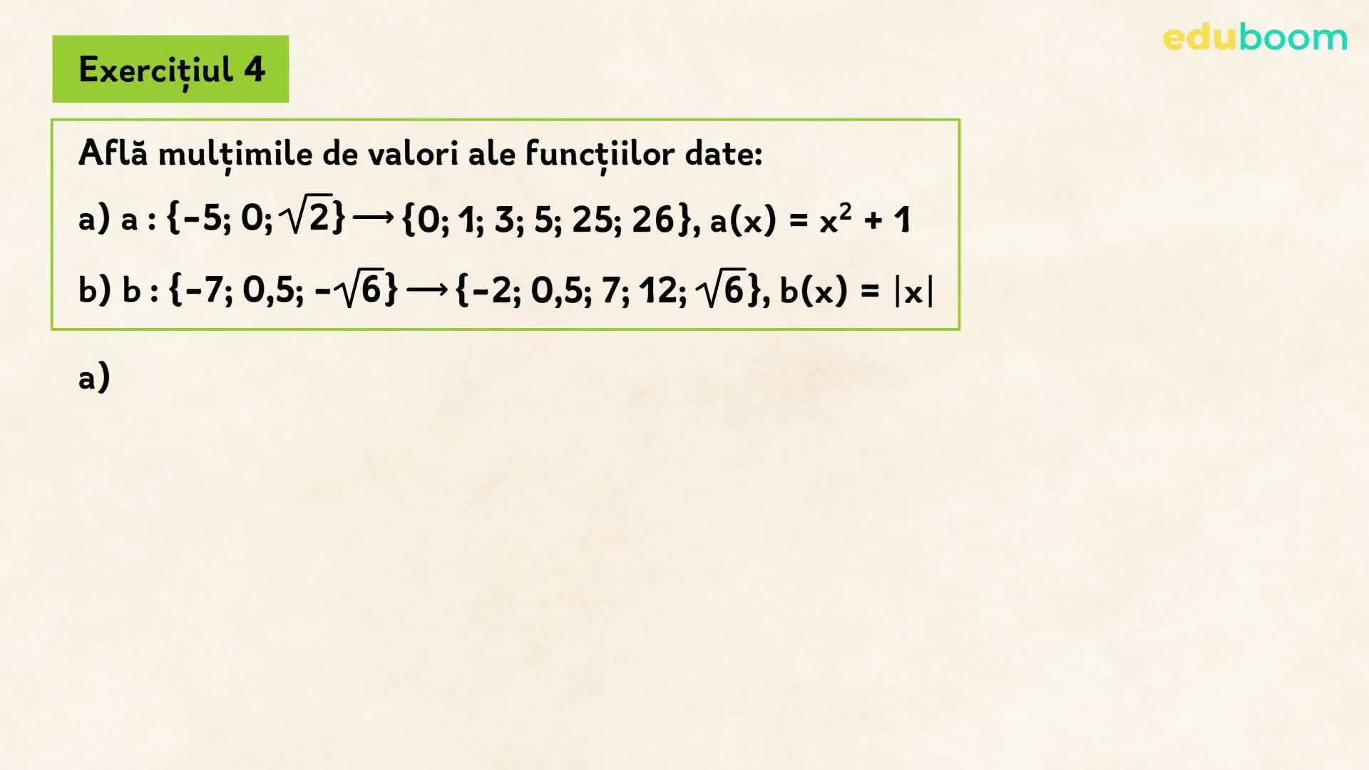 Exerciții cu funcții. Matematica clasa a 8-a