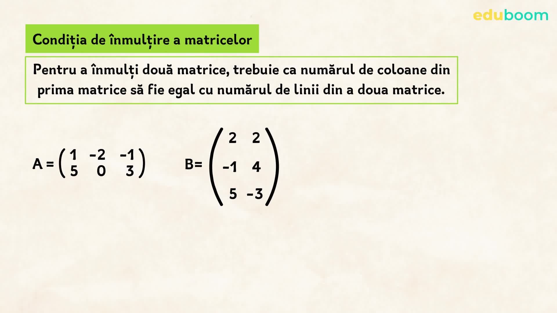 Inmultirea matricelor M2. Matematica, clasa a 11-a