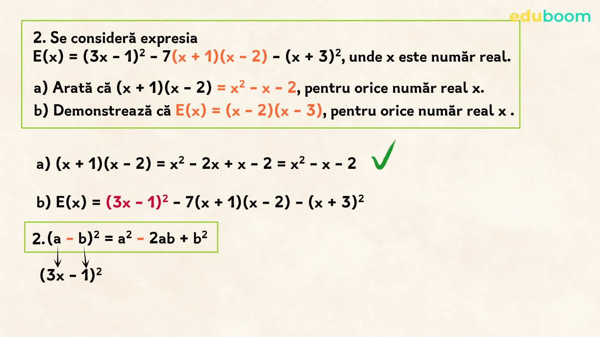 Util! Test antrenament 3. Partea III. Algebră. Matematica clasa a 8-a