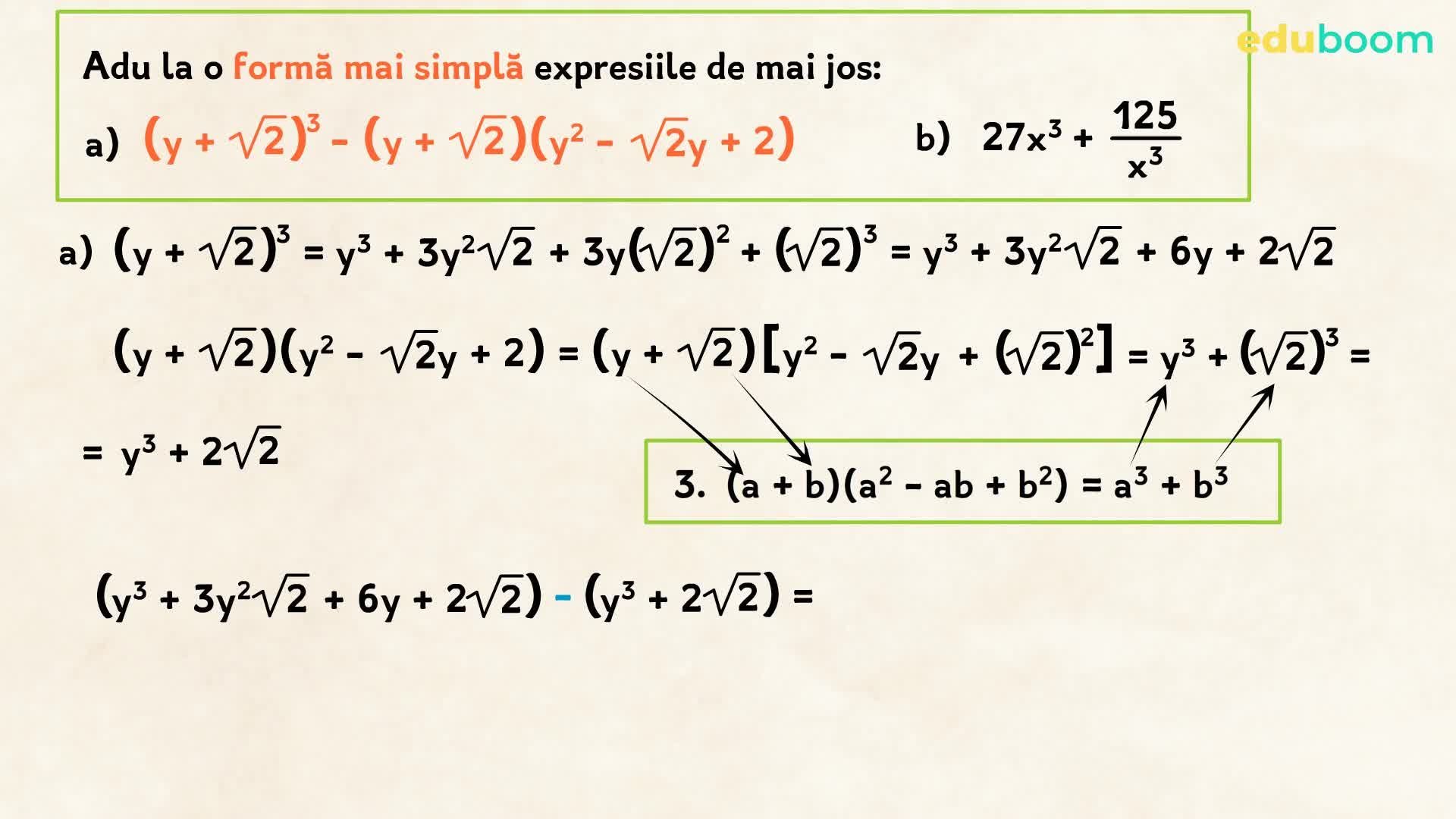 Util! Alte formule de calcul prescurtat. Matematica, clasa a 8-a