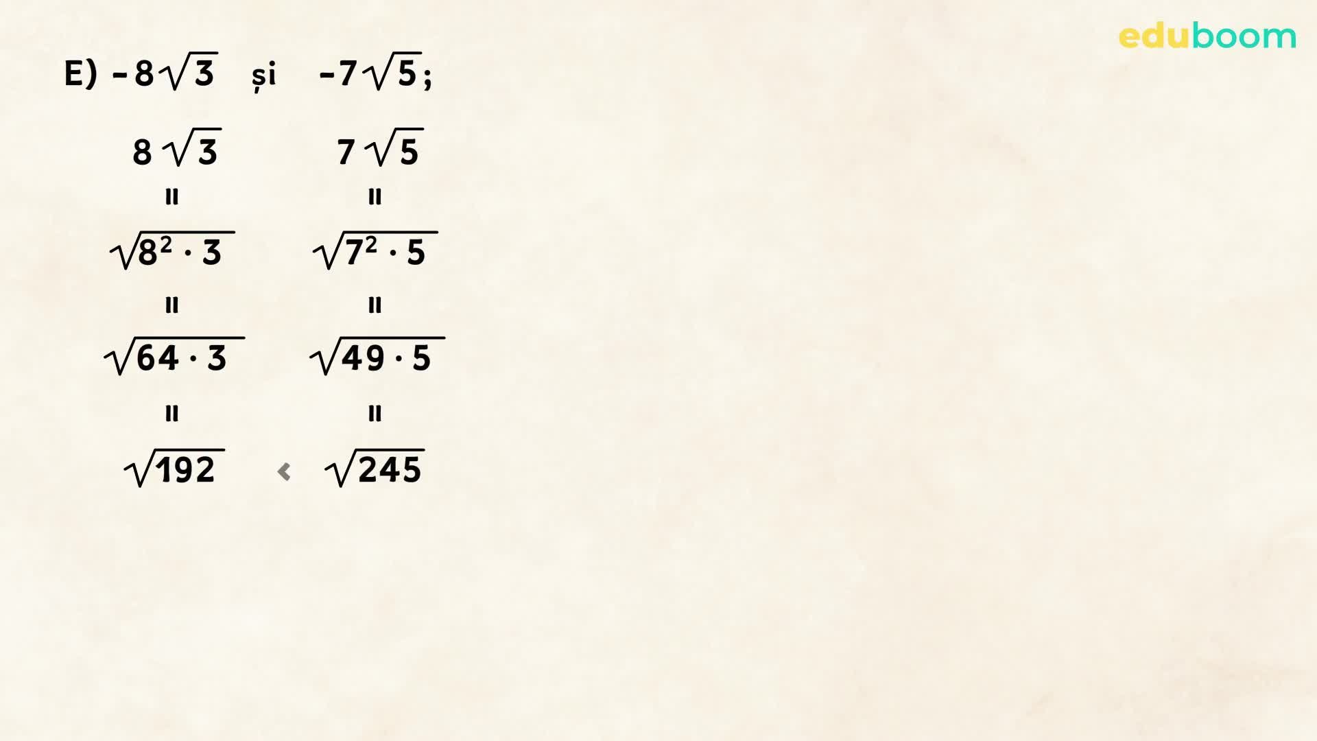 Compararea și ordonarea numerelor reale. Partea II. Matematica, clasa a 7-a