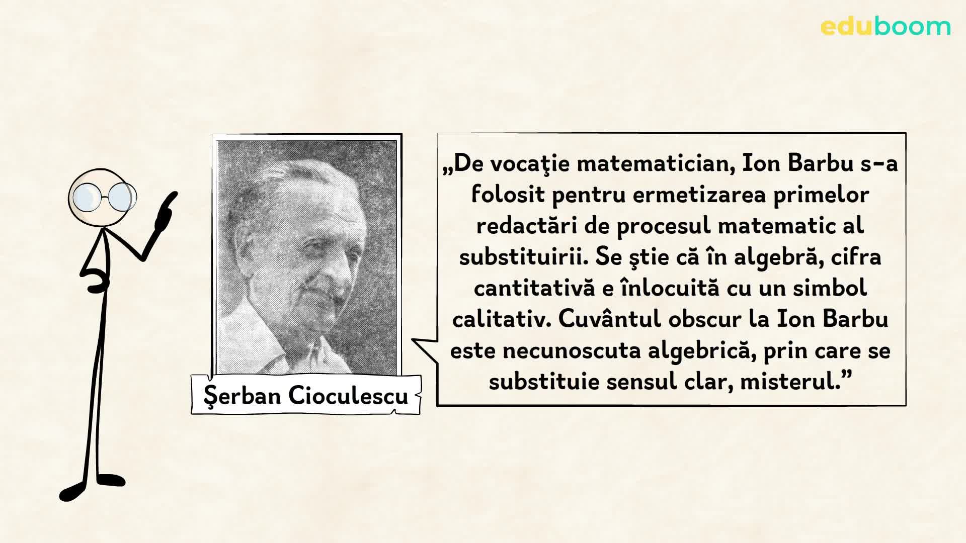 Ion Barbu. Viaţa şi activitatea literară. Limba și literatura română ...