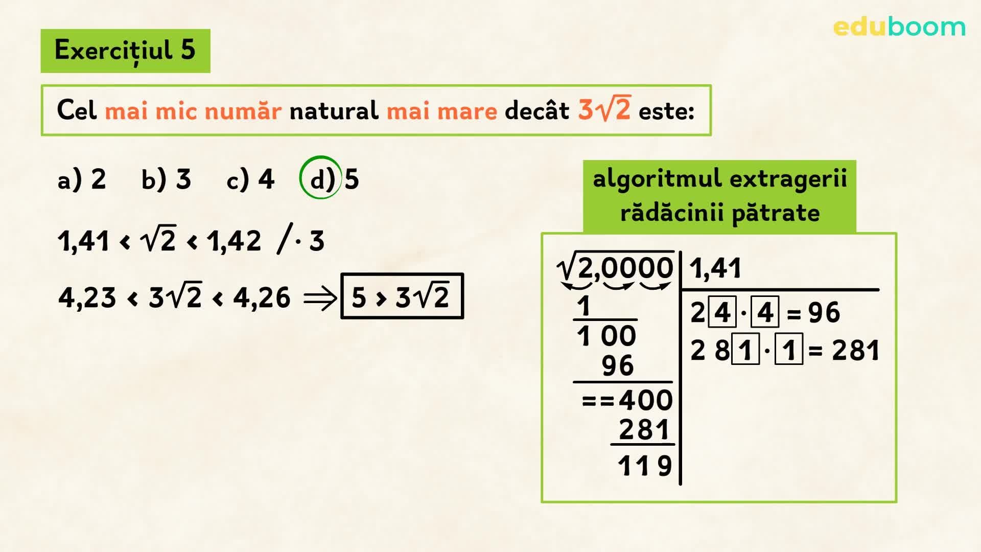 Test antrenament 11. Partea I. Matematica clasa a 8-a