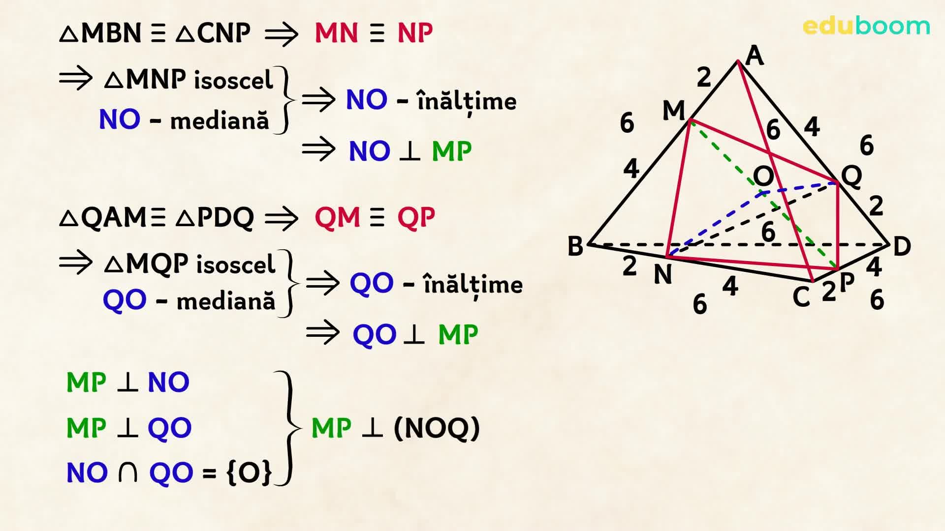Test antrenament 9. Partea III. Geometrie. Matematica clasa a 8-a