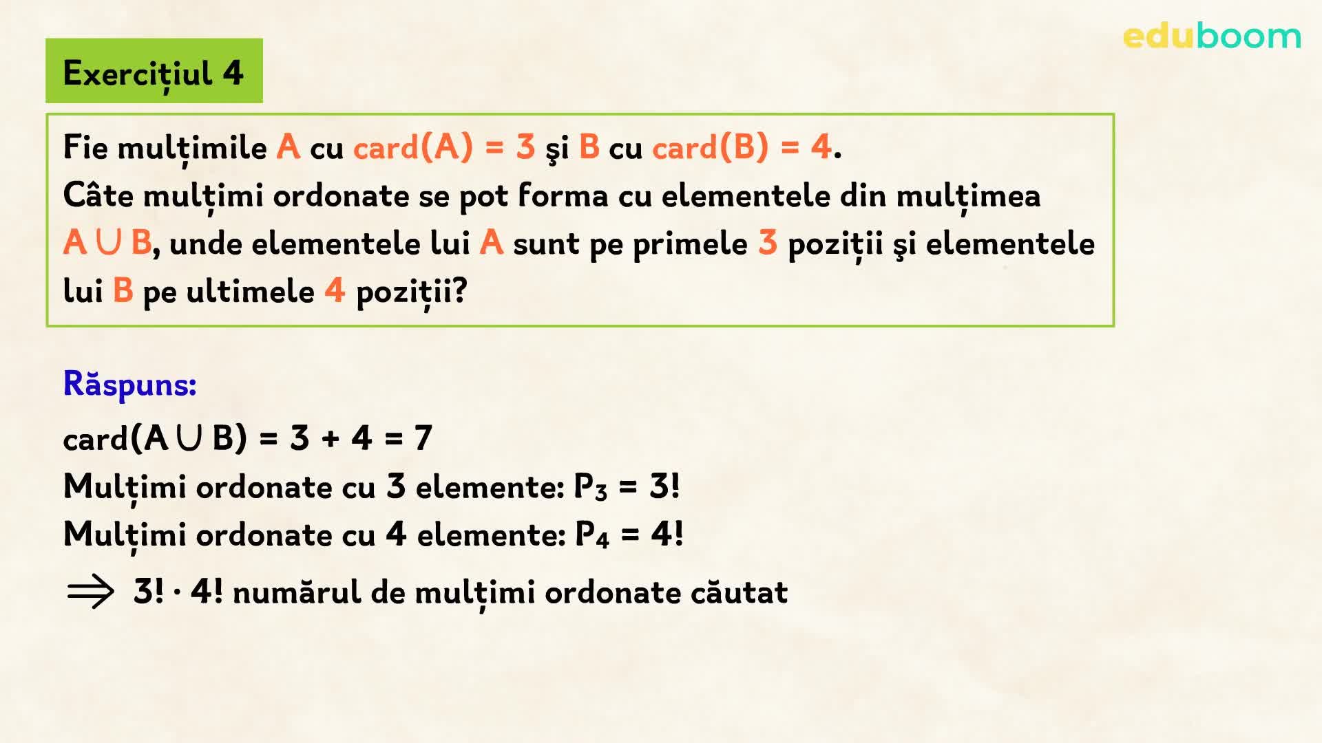 Permutări. Aplicații M2M3. Matematica clasa a 10-a
