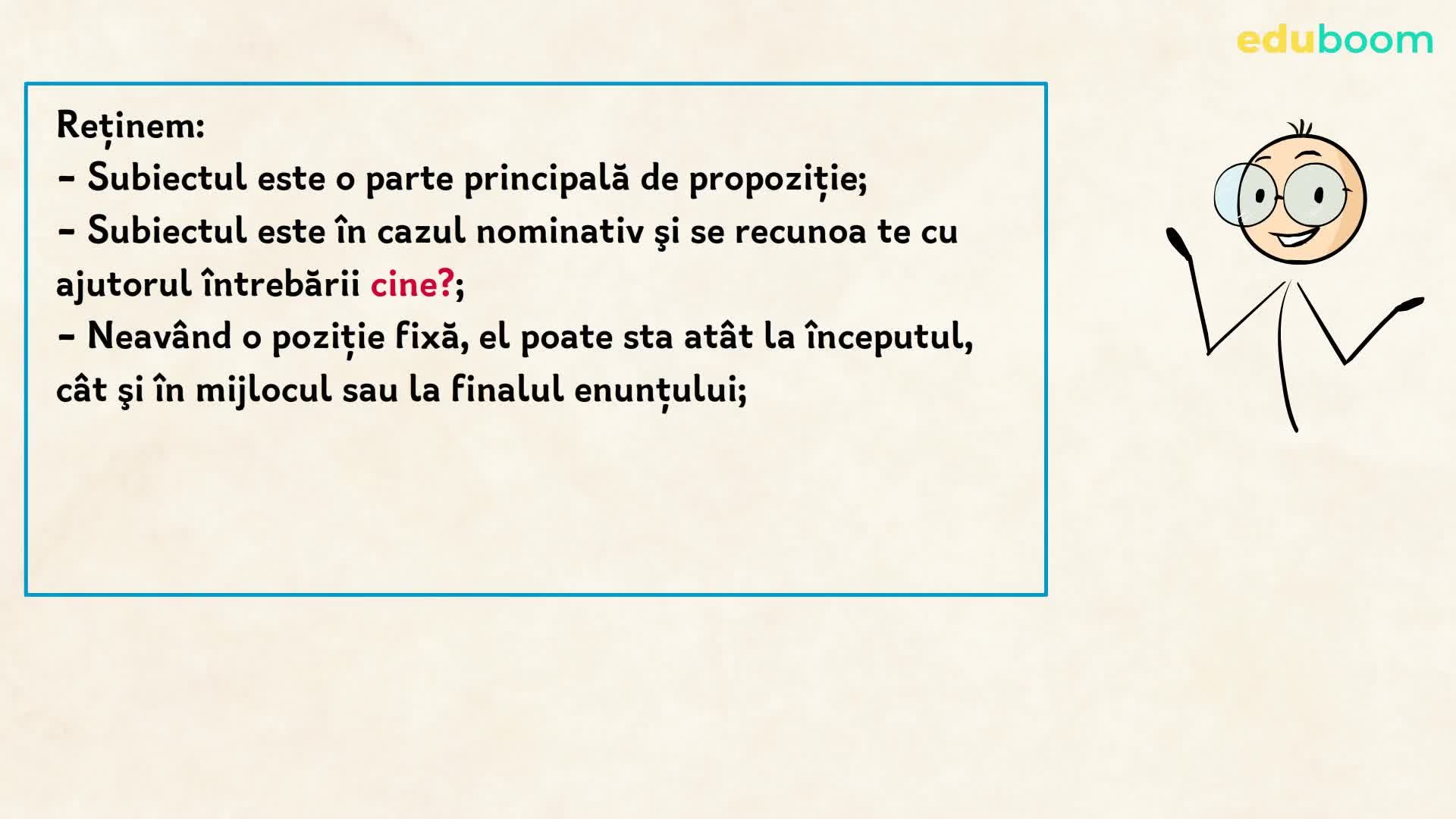 Subiectul. Limba și literatura română clasa a 6-a