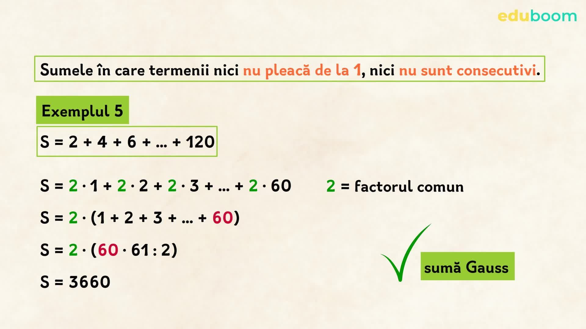 Sume De Numere Naturale Sume Gauss Matematica Clasa A 5 a