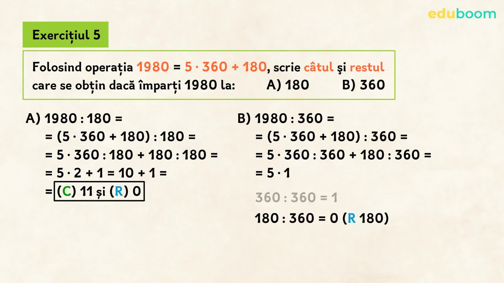 Interesant! Împărțirea cu rest a numerelor naturale. Matematica clasa a 5-a