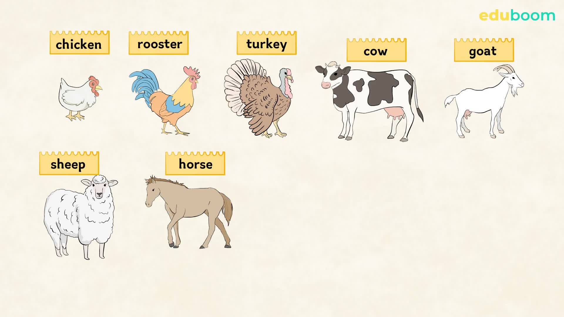 Farm Animals. Limba engleză în engleză nivel A0