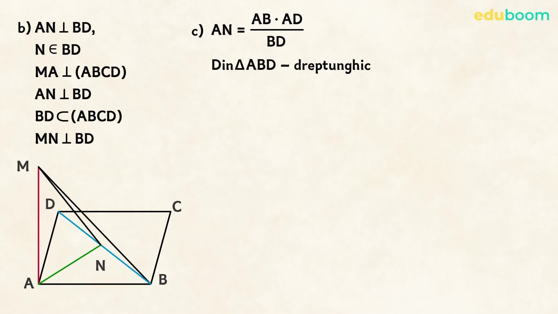 Important! Teorema celor trei perpendiculare, calculul distanței de la ...