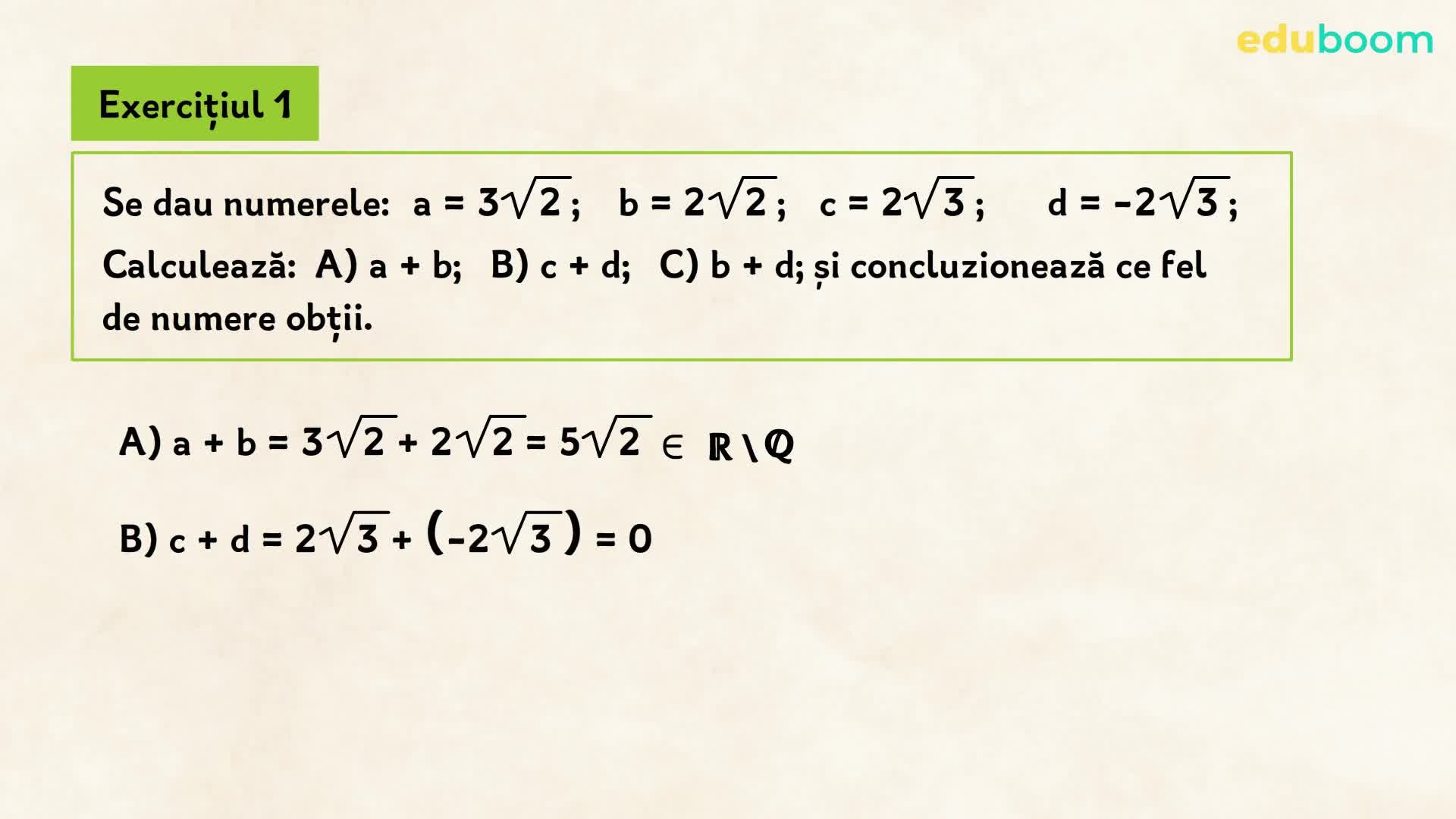 Adunarea și scăderea numerelor reale. Partea I. Matematica clasa a 7-a