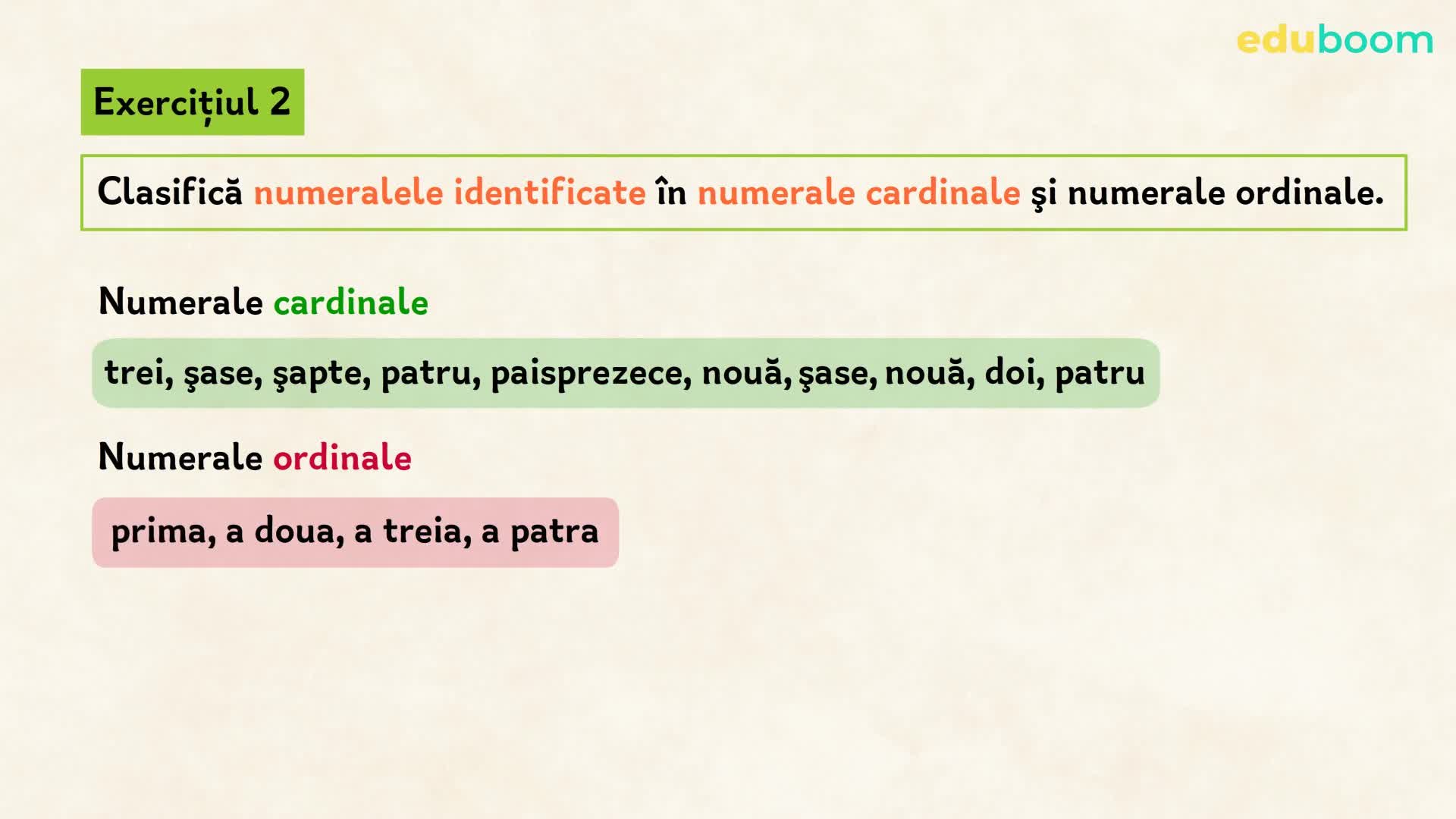 Numeralul ordinal. Aplicații. Limba și literatura română clasa a 6-a