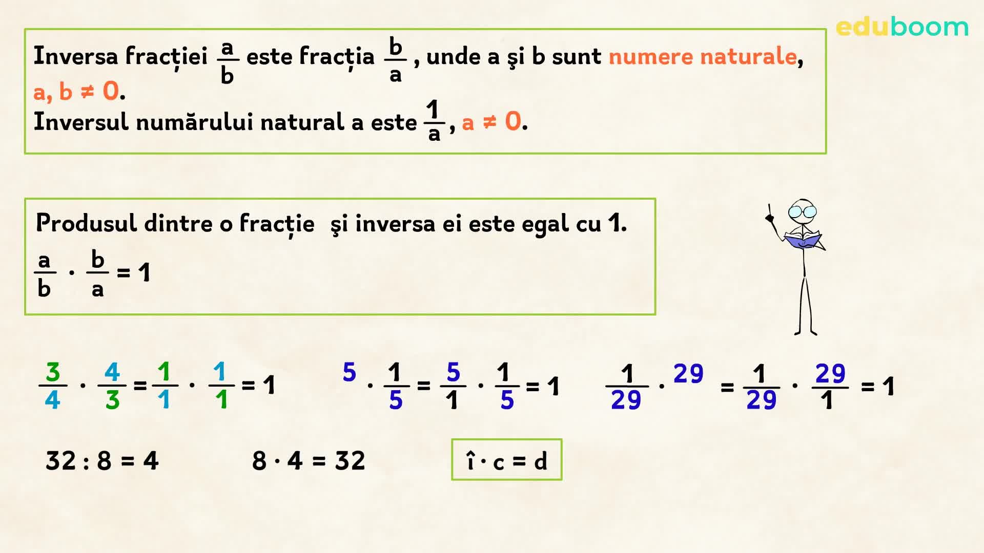 Împărțirea fracțiilor ordinare. Ordinea operaților. Matematica clasa a 5-a